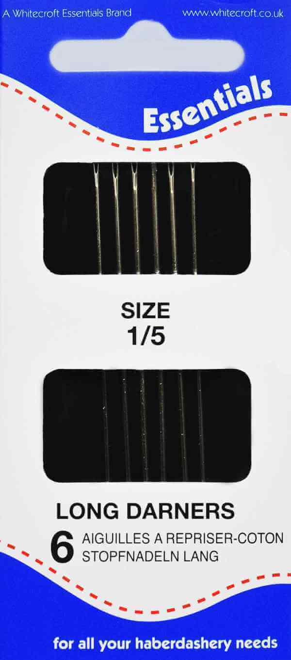 LONGD, Whitecroft brand long darners needles sizes 1-5- 10 CARDS ...