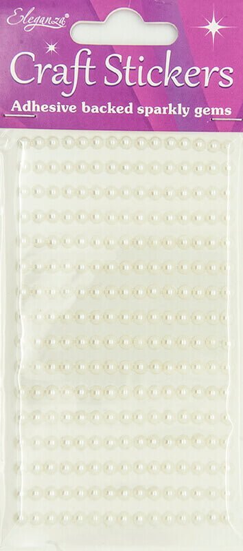 oak17 - 4mm self adhesive round flat back pearl strips - sold x 5 cards ...
